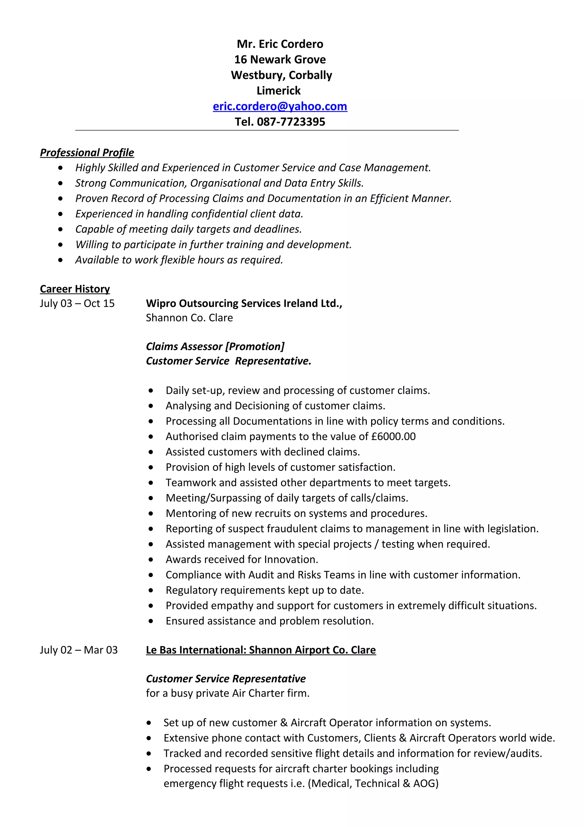 CV Eric Cordero | DOC