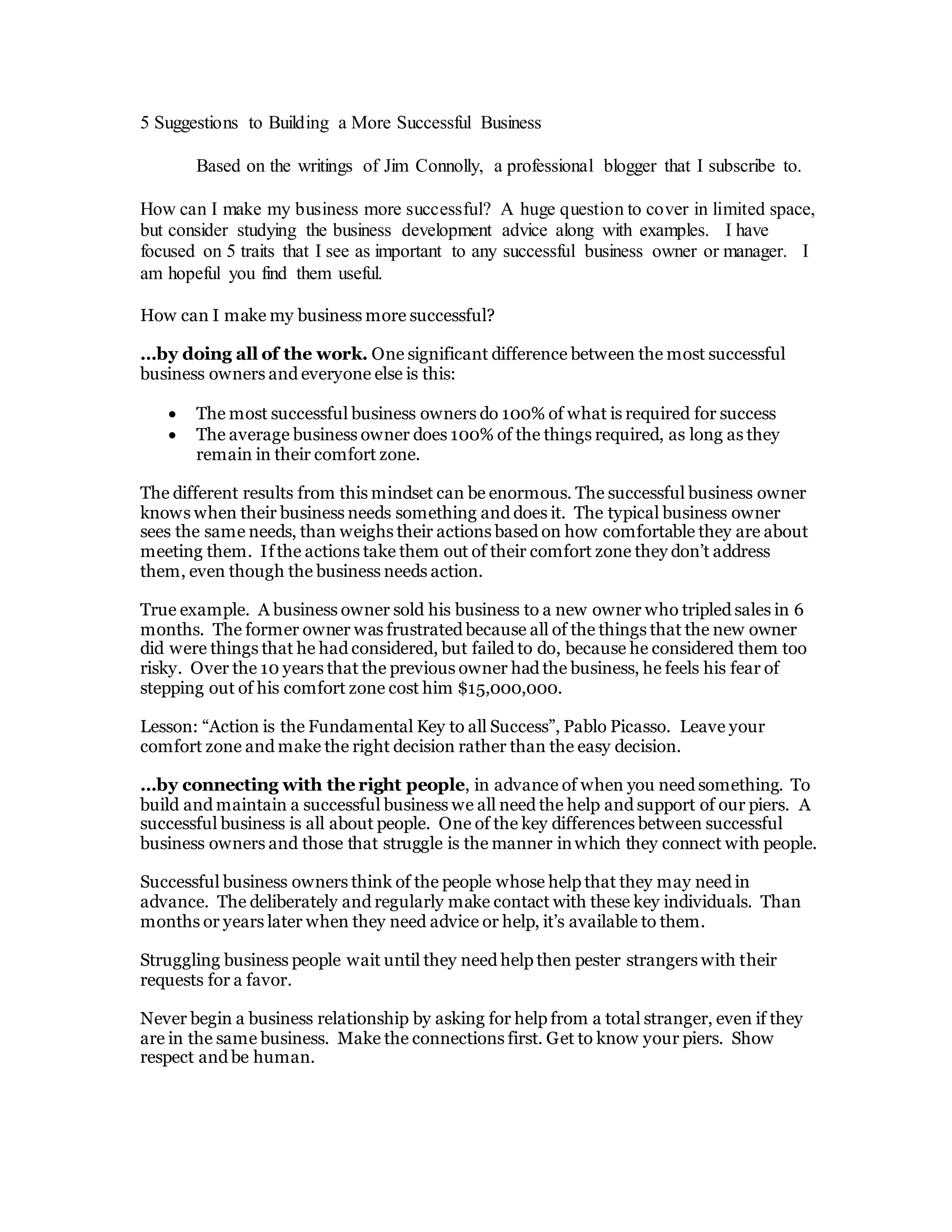 5 Suggestions to Building a More Successful Business | PDF