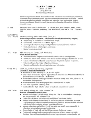 Resume Helen Cassele 0116 | PDF