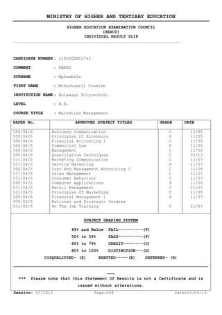 Result Slip Combo | PDF