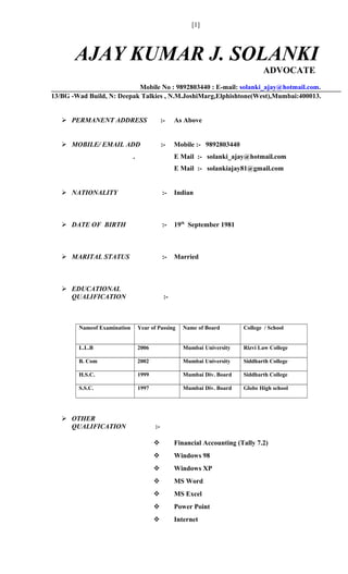 RESUME_A J S _Details | DOC