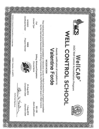 Well Control Certificate | PDF