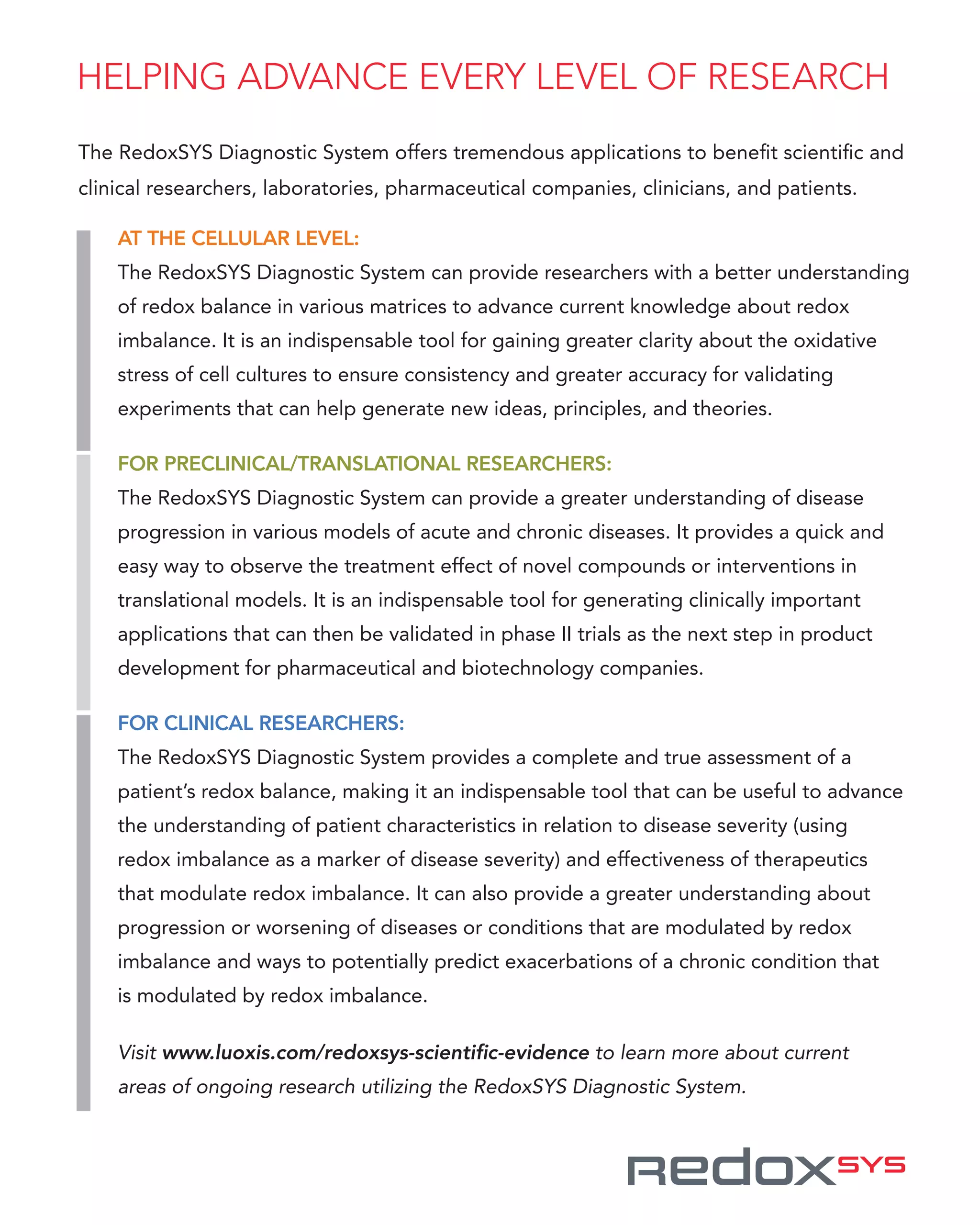 Luoxis ReDOX overview | PDF