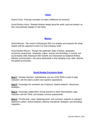 Brazosport SS Plan 2014-2020.mWilliams | PDF