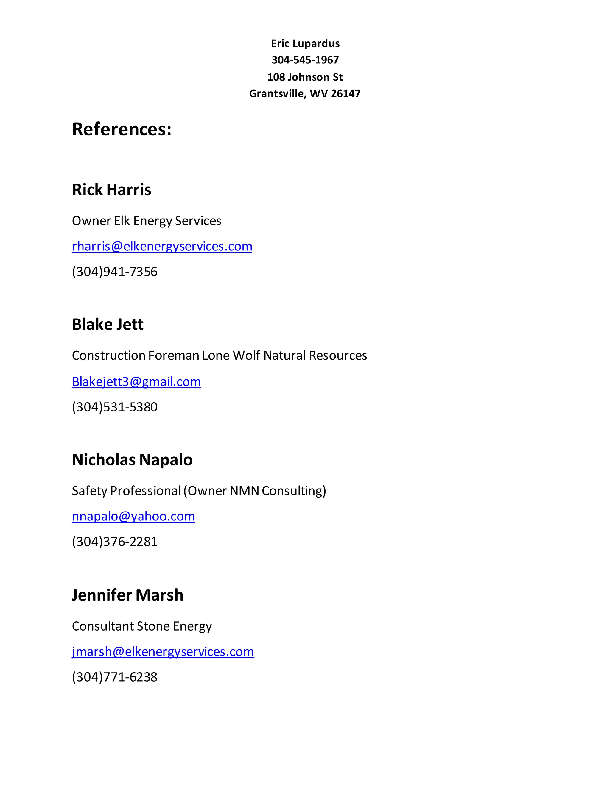 Eric Lupardus Resume 2014 | PDF