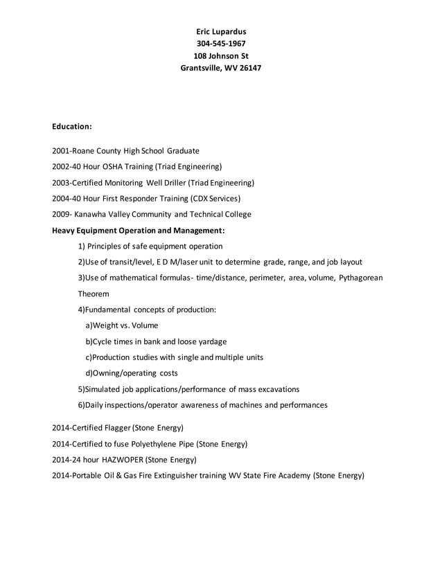 Eric Lupardus Resume 2014 | DOCX