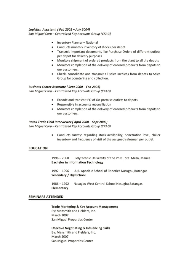 Erwin Cabacis CV | PDF