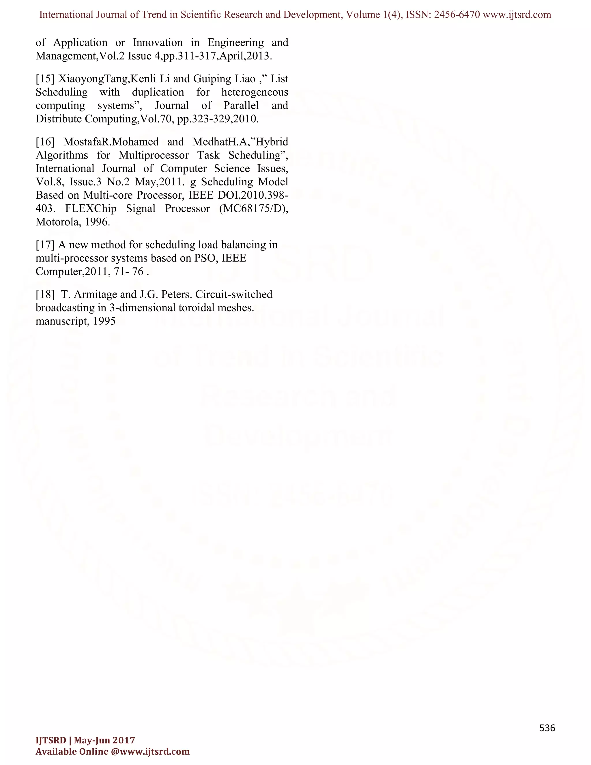Problems In Task Scheduling In Multiprocessor System Pdf