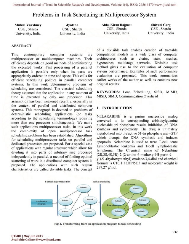 Problems in Task Scheduling in Multiprocessor System | PDF