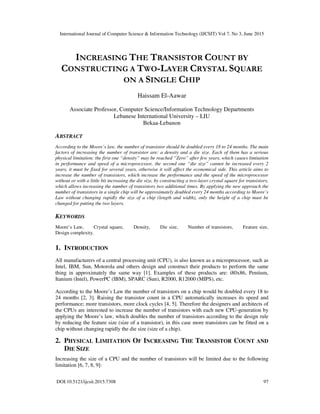 INCREASING THE TRANSISTOR COUNT BY CONSTRUCTING A TWO-LAYER CRYSTAL ...