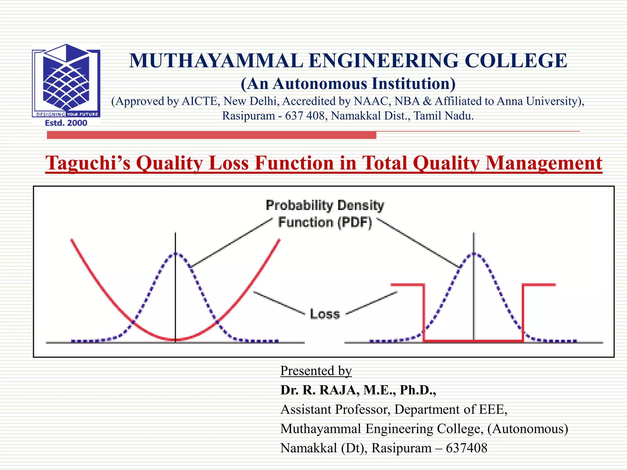Taguchi’s Quality Loss Function in Total Quality Management | PDF