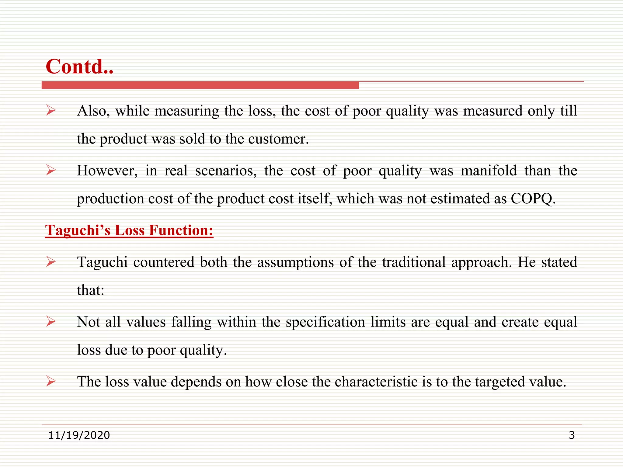 Taguchi’s Quality Loss Function in Total Quality Management | PDF