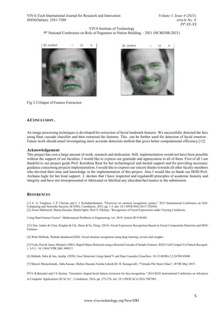 FACE DETECTION AND FEATURE EXTRACTION FOR FACIAL EMOTION DETECTION | PDF