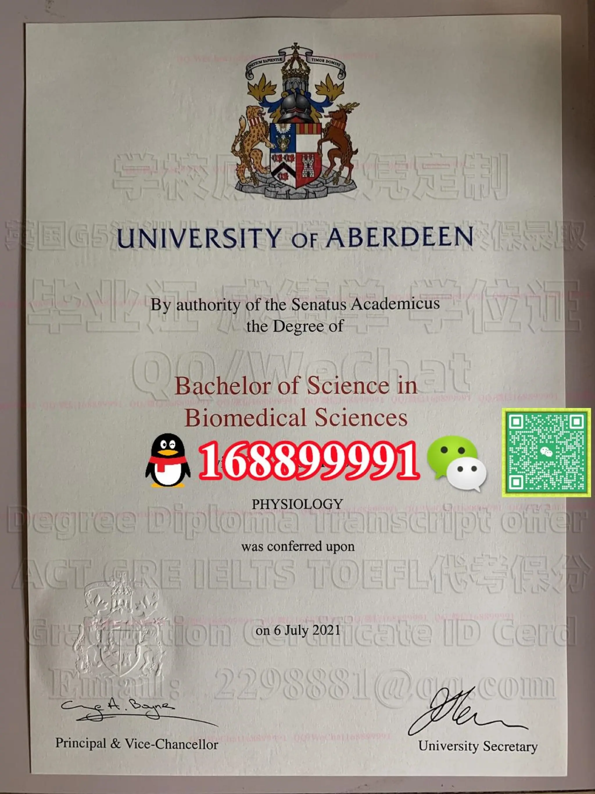 University of Aberdeen degree offer diploma Transcript | PDF