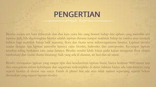 Biosfer : Pengertian, karakteristik, Faktir penyebab dan Fungsi | PPT