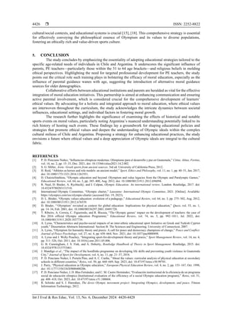 Understanding the significance of Olympic values in adults of Chile and ...