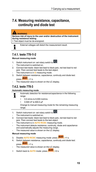 Hướng dẫn sử dụng Testo 770 | PDF