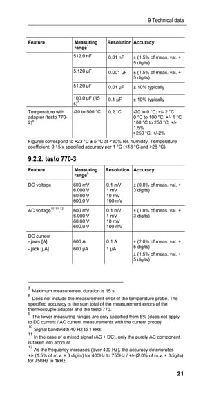 Hướng dẫn sử dụng Testo 770 | PDF