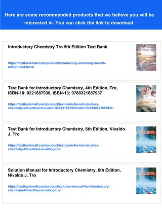 Test Bank for Introductory Chemistry Essentials 4th Edition by Tro | PDF