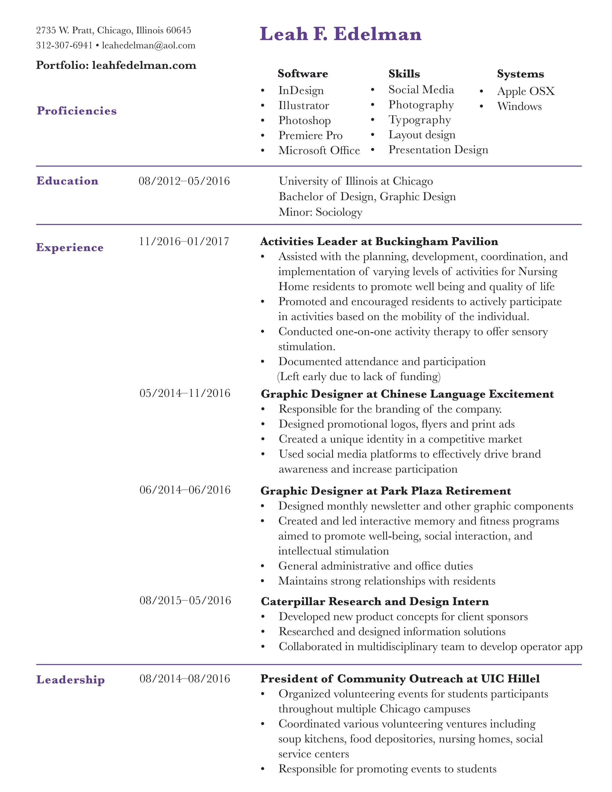 Leah Edelman's Resume | PDF