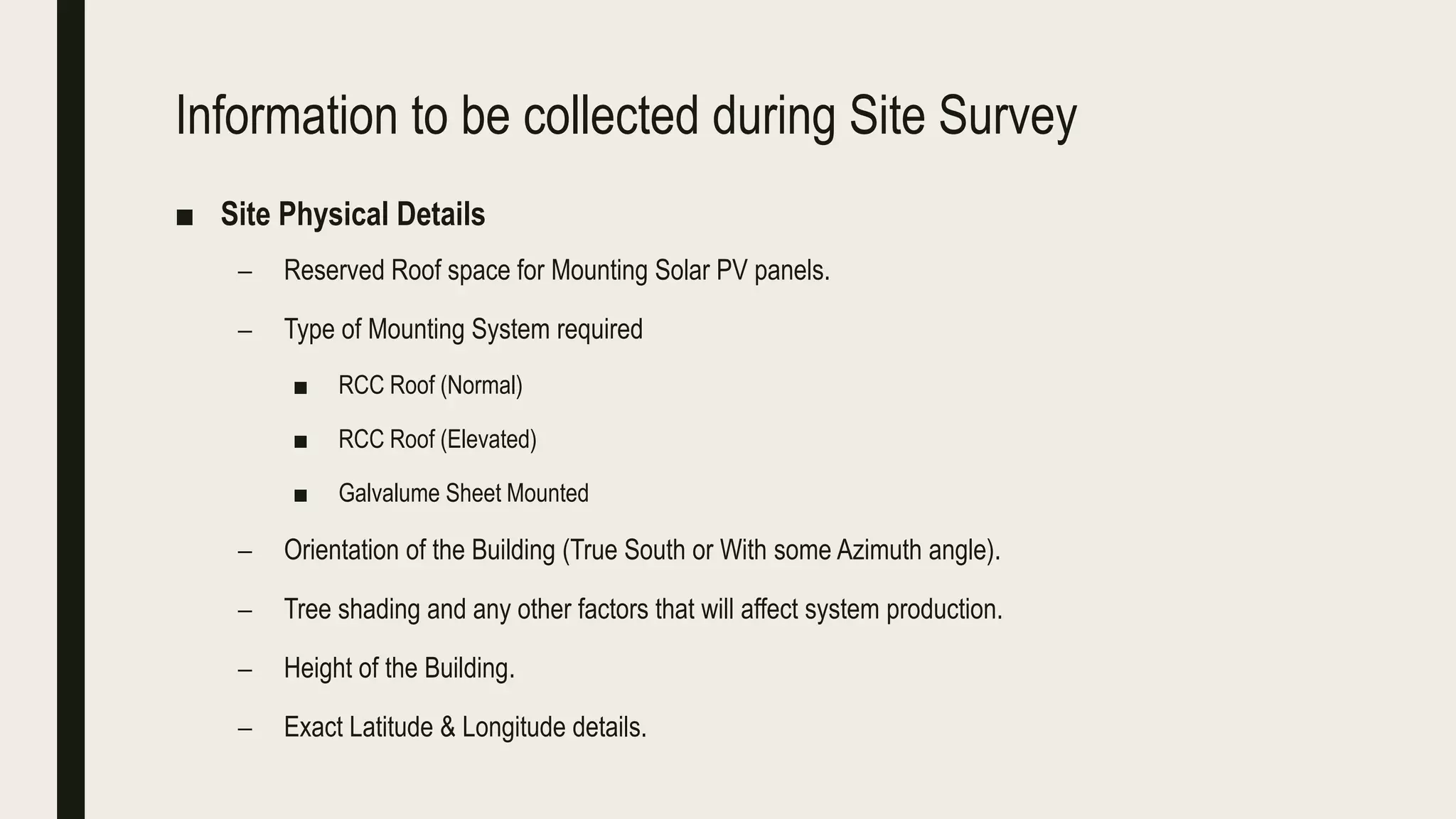 SOLAR SITE SURVEY ROOFTOP | PPTX
