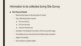 SOLAR SITE SURVEY ROOFTOP | PPTX