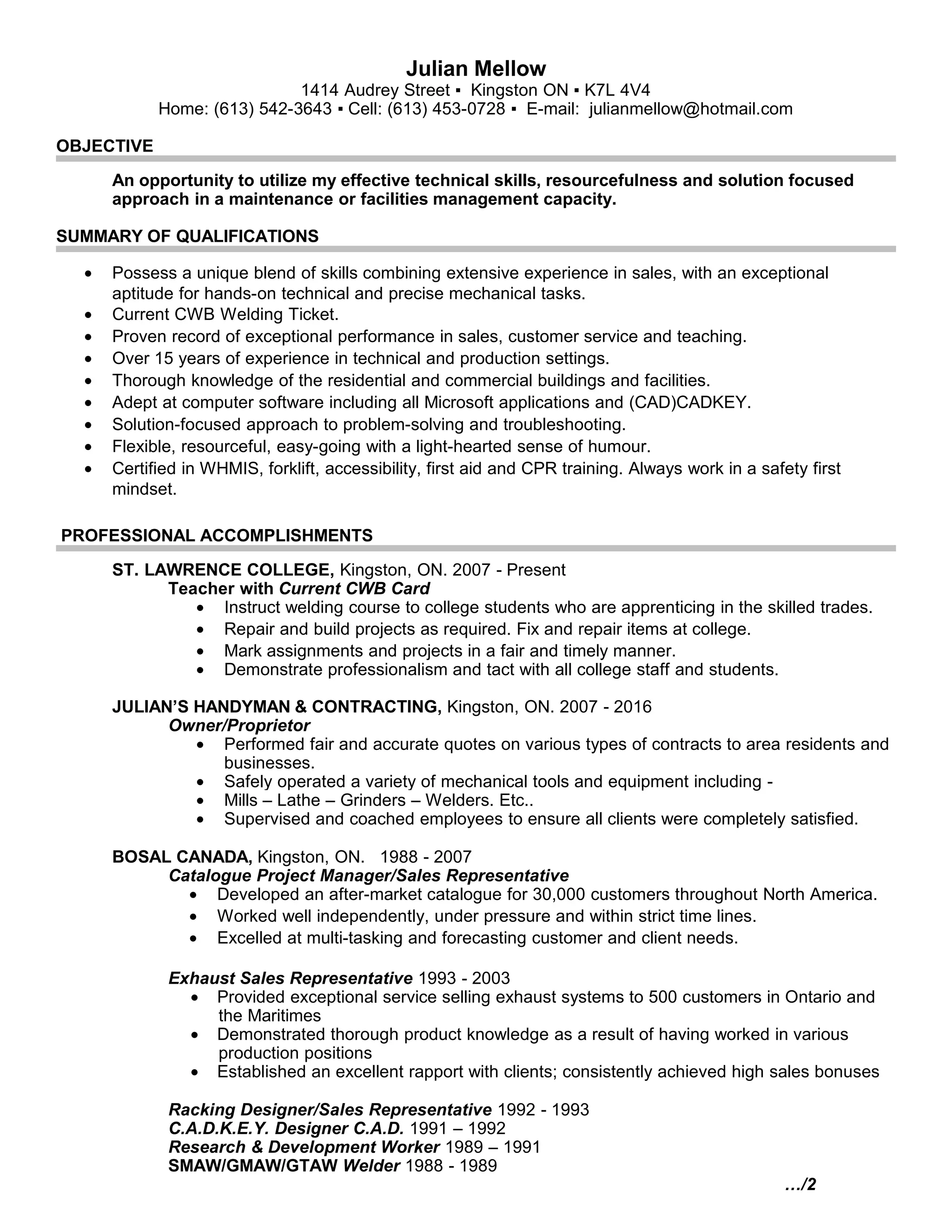 Julian' Resume Master | PDF