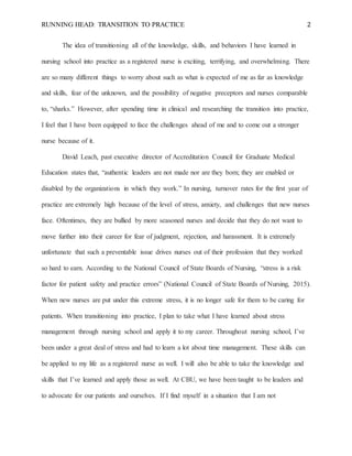 transition to practice | DOCX