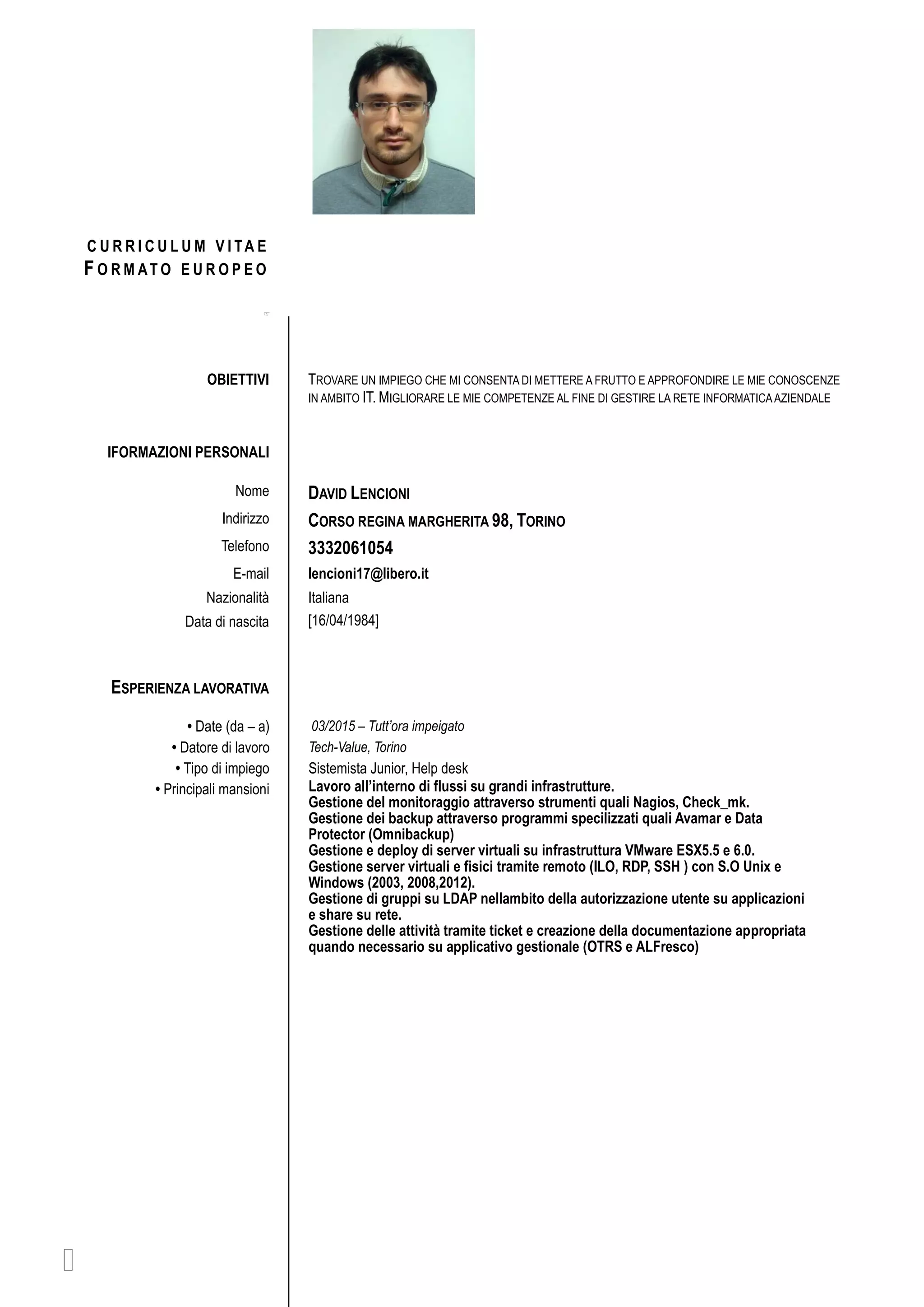 CV-David-Lencioni-062016 | PDF