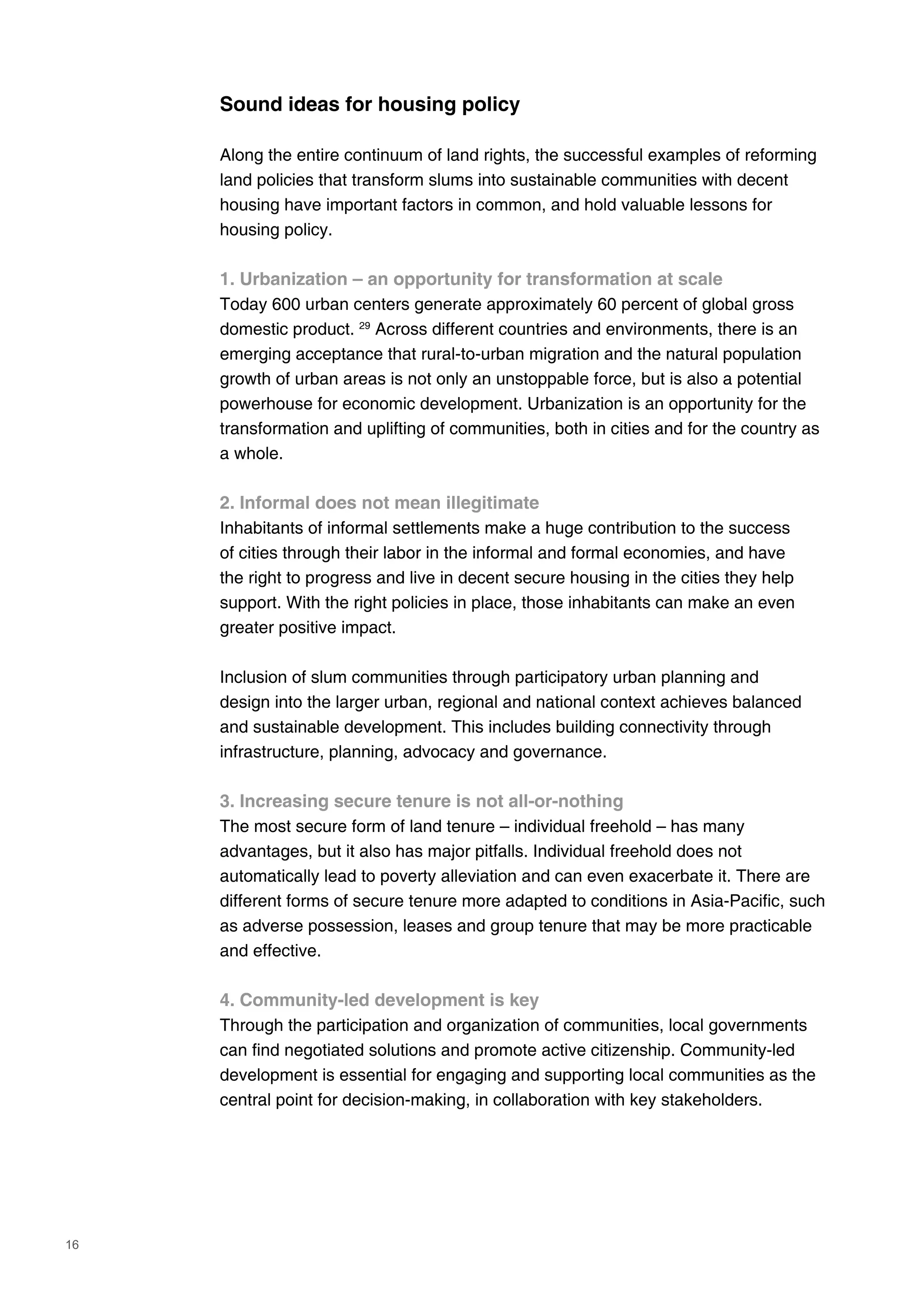 Issue paper - secure tenure in urban slums low-res FINAL | PDF