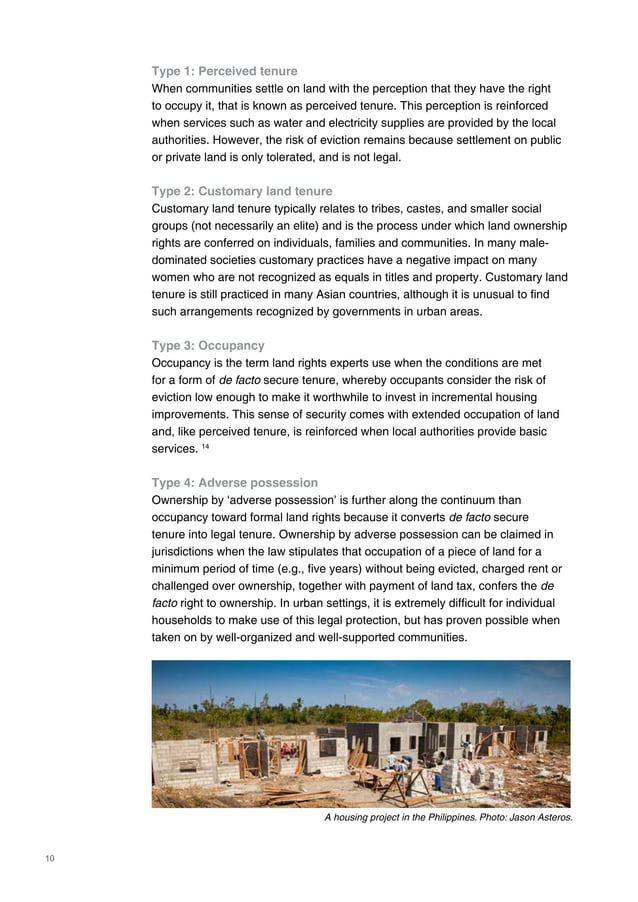 Issue paper - secure tenure in urban slums low-res FINAL | PDF