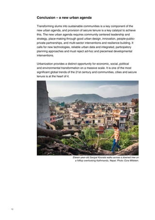 Issue paper - secure tenure in urban slums low-res FINAL | PDF