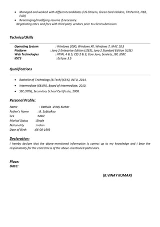 vinay bathula n8 resume | PDF