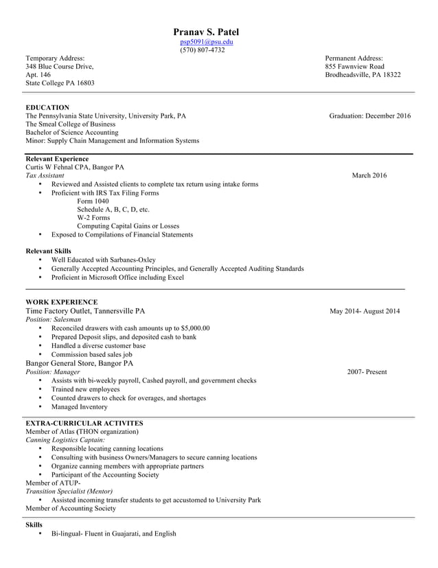 Pranav S. Patel Resume | PDF
