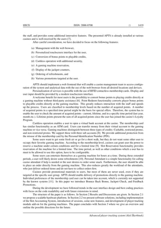 Advanced player tracking system | PDF