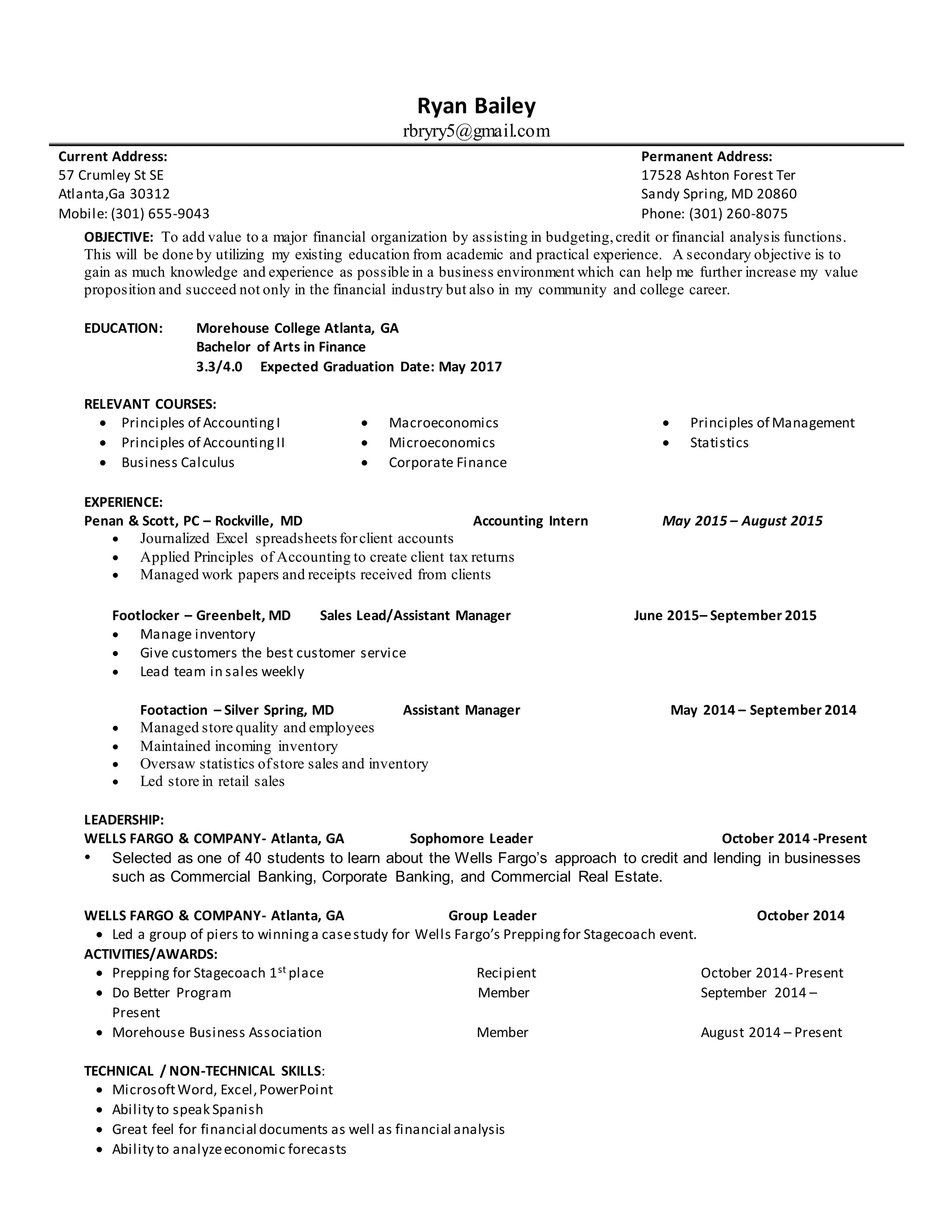 Ryan Bailey Business Resume (Main) 2 | DOCX