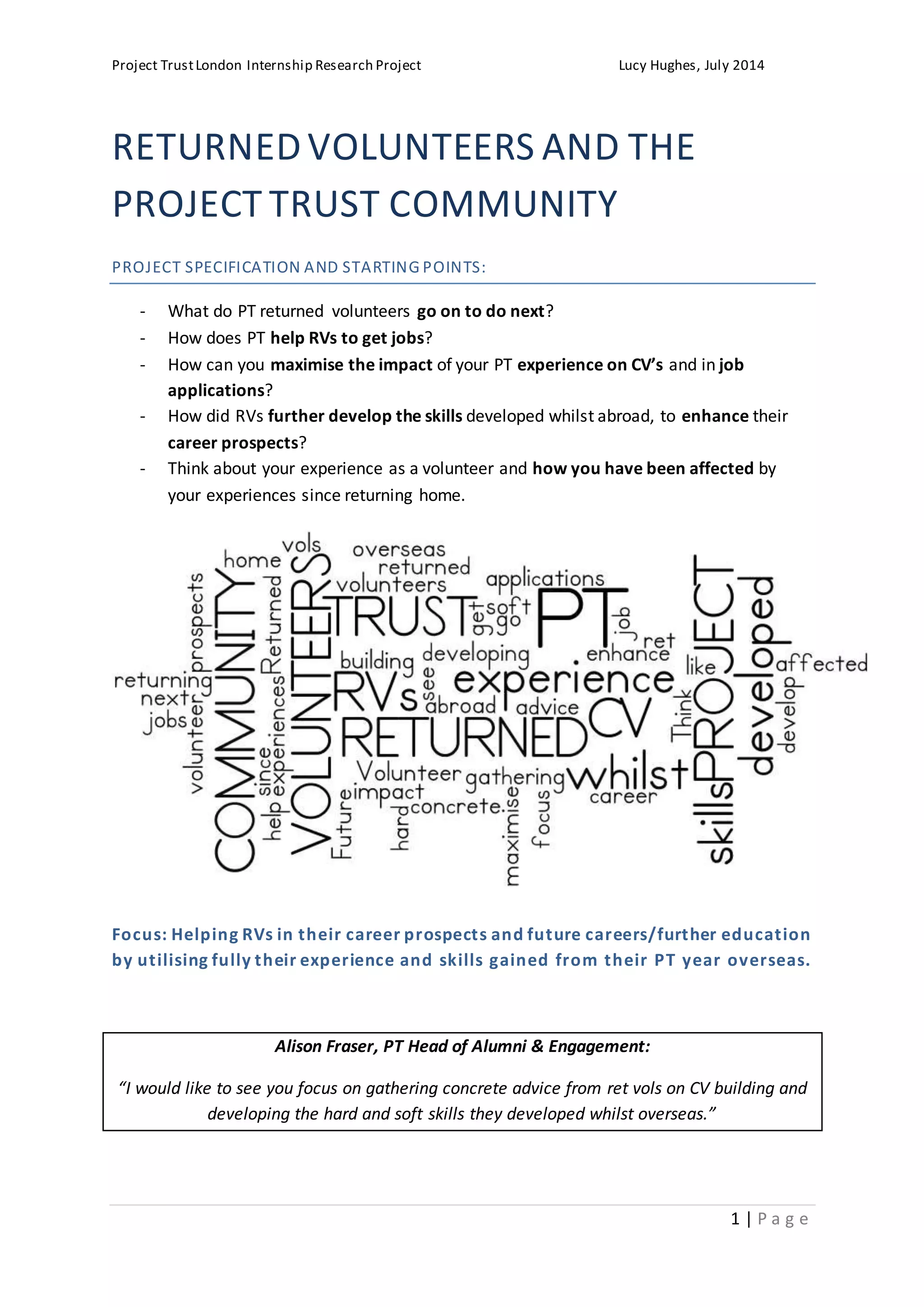 Project Trust London Internship Research Project Lucy Hughes | DOCX