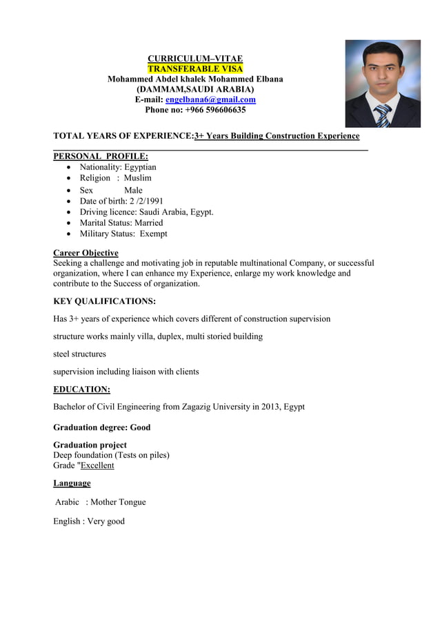 my cv | PDF | Civil Engineering Industry | Industries