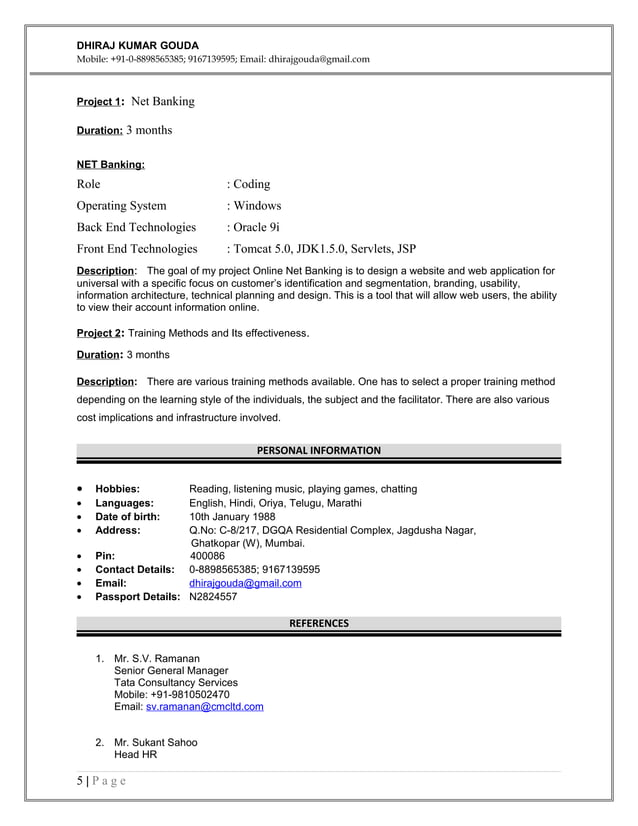 DHIRAJ Resume | PDF