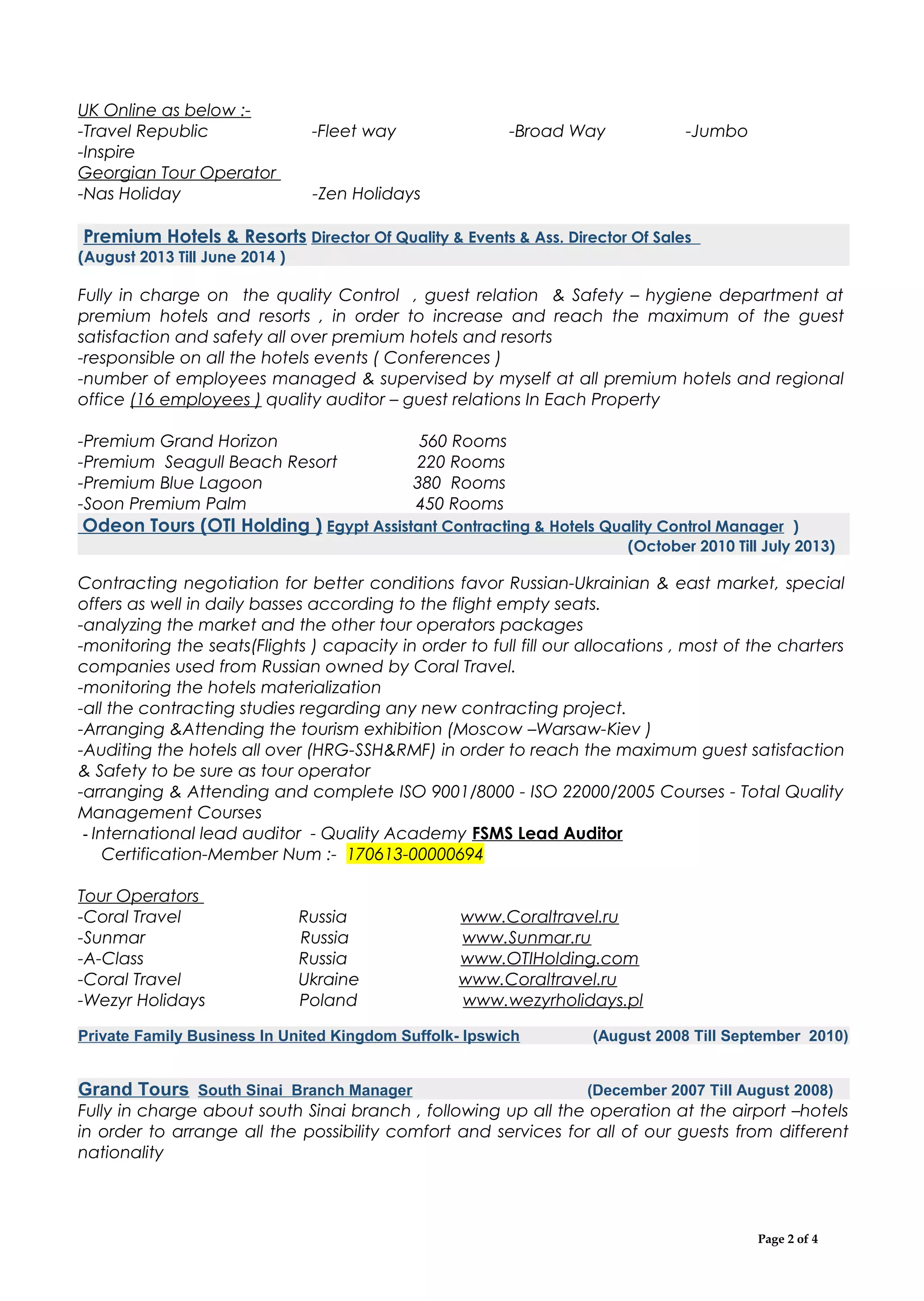 Khaled Zaki cv last update | DOC