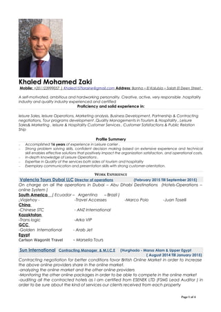 Khaled Zaki cv last update | DOC