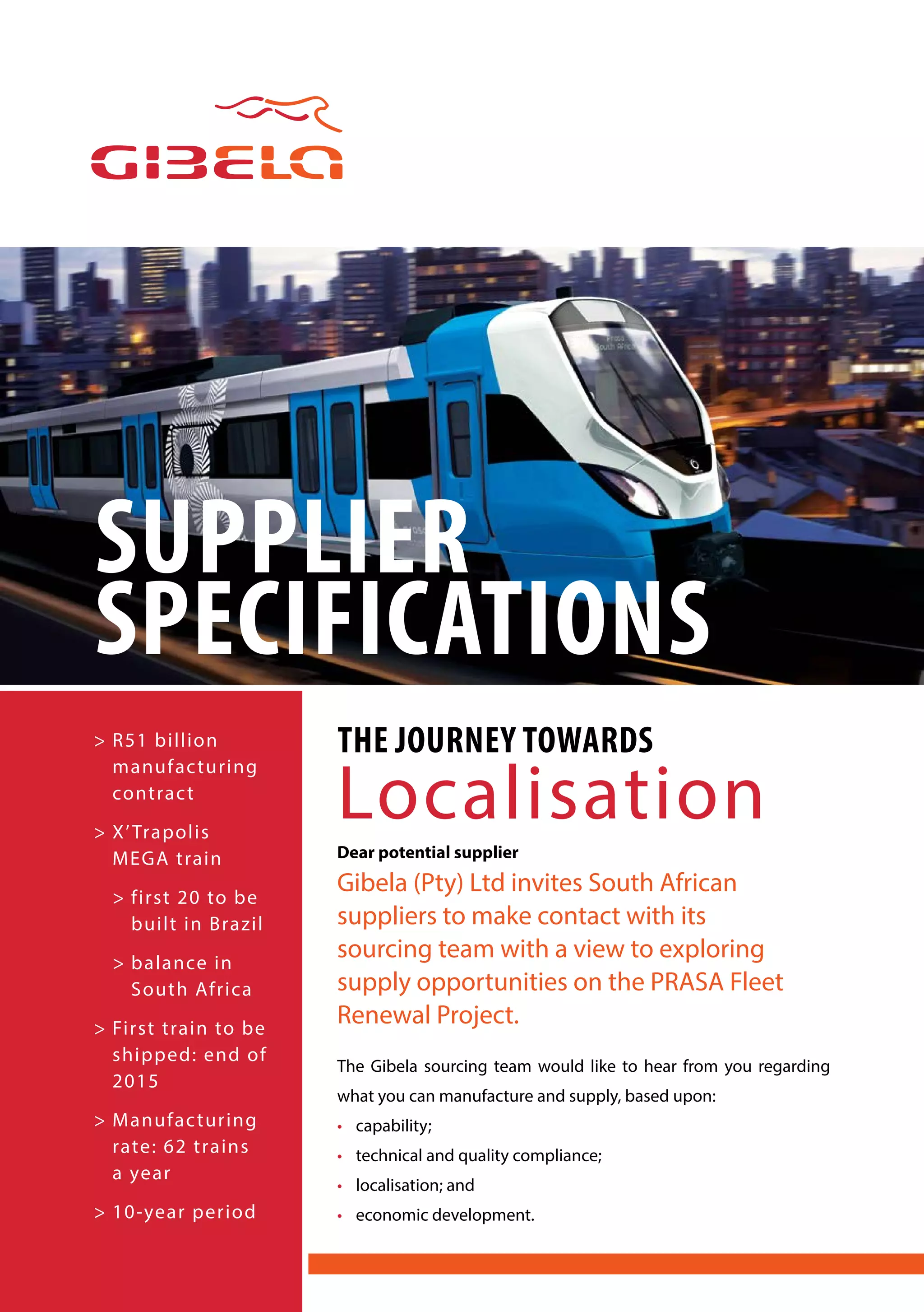 Gibela supplier specs | PDF