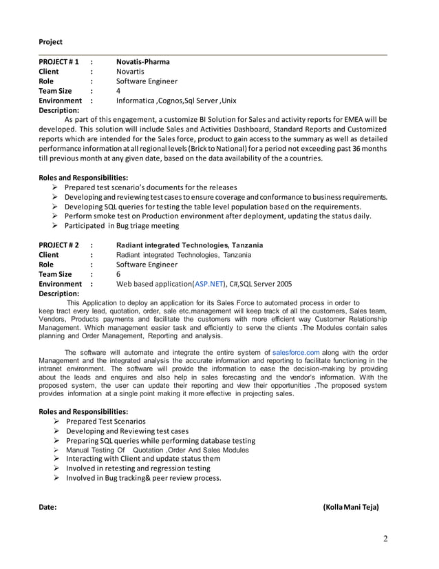 Teja Resume (1) | PDF