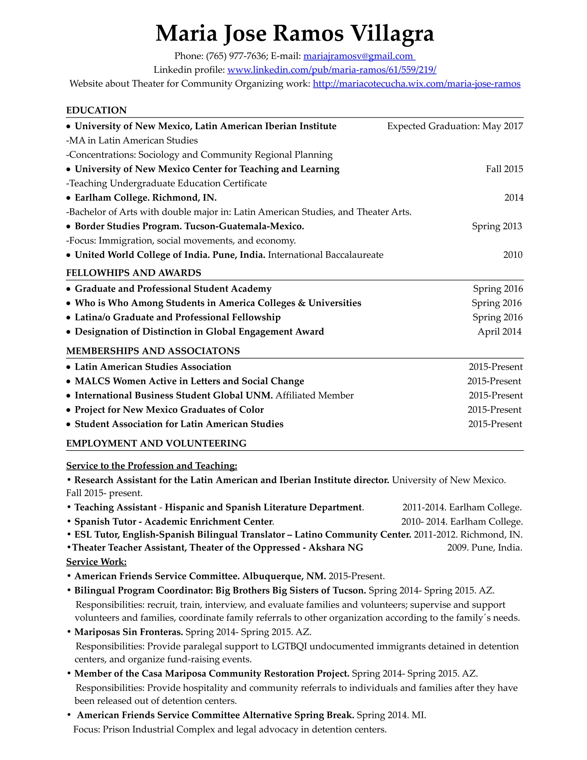 Maria Jose Ramos Resume. | PDF