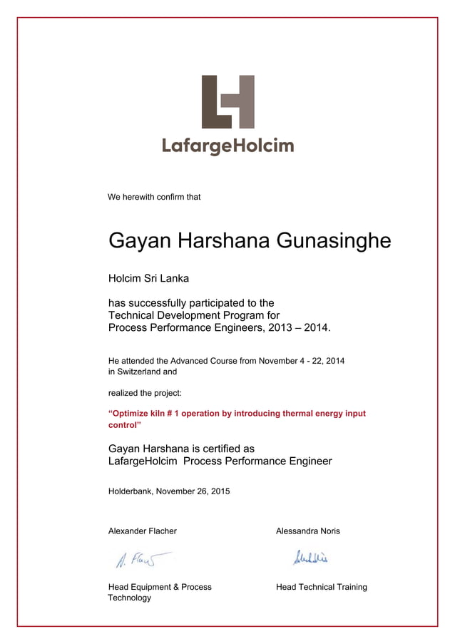 Certificate Harshana Gunasinghe | PDF