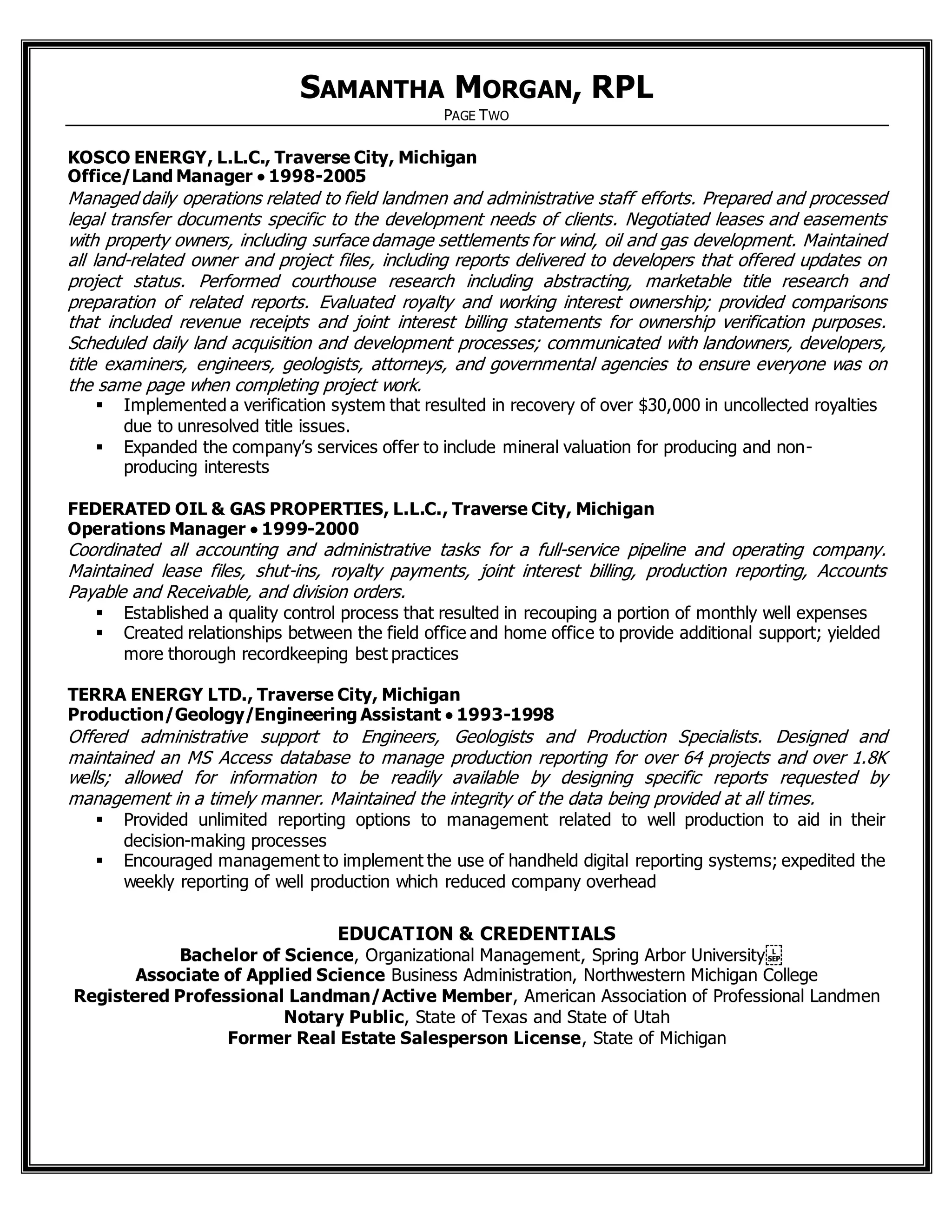 Samantha Morgan - Professional Resume 2015 - FINAL | DOCX