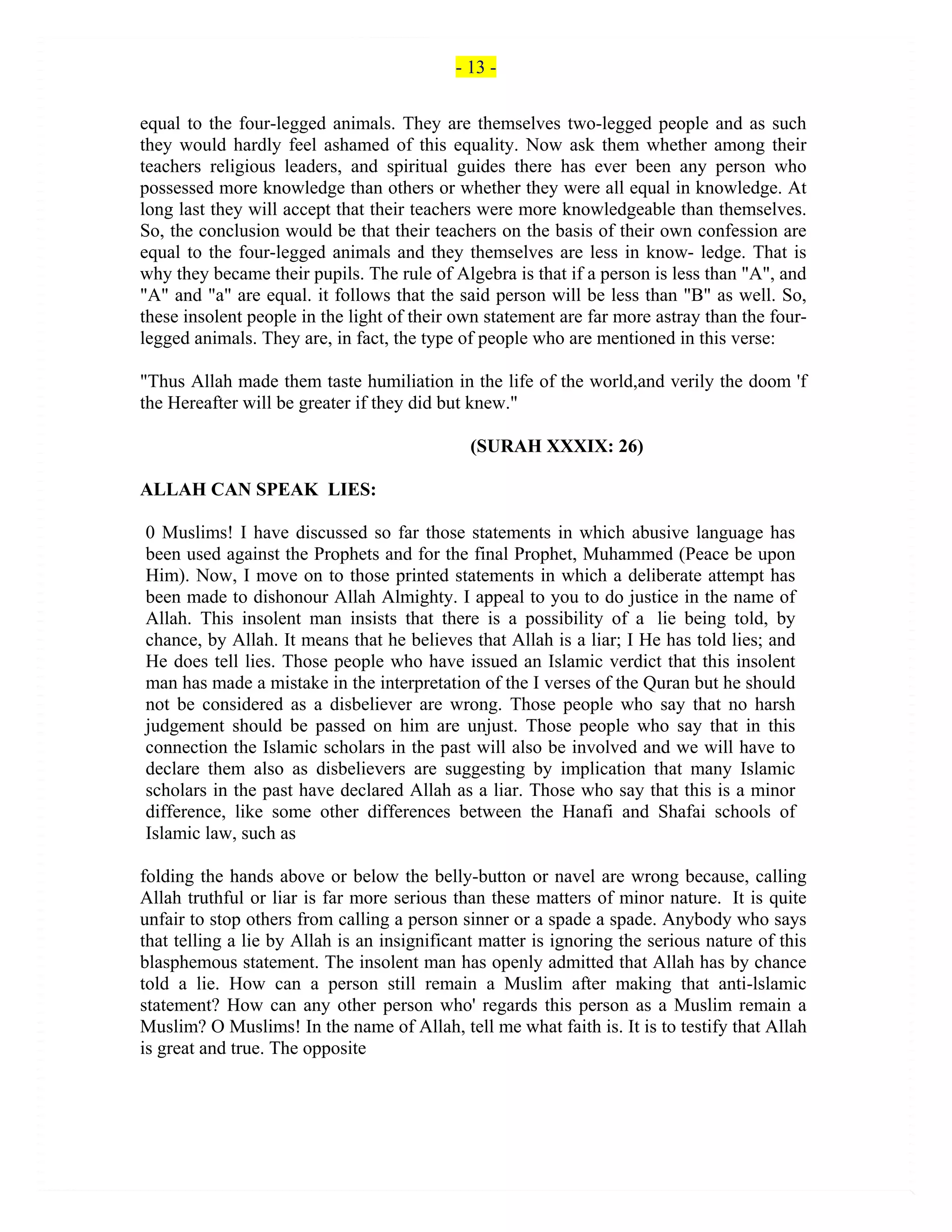 Definition Of Iman In The Light Of Quran and Hadith | PDF