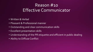 Top Ten Reasons Why You Should Hire Me | PPTX