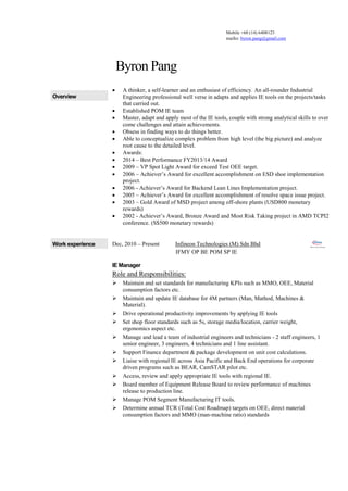 Byron Pang (LinkedIn- Oct 2014) | PDF