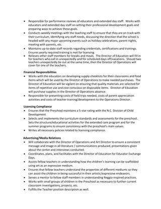 Director of Education Responsibilities | PDF